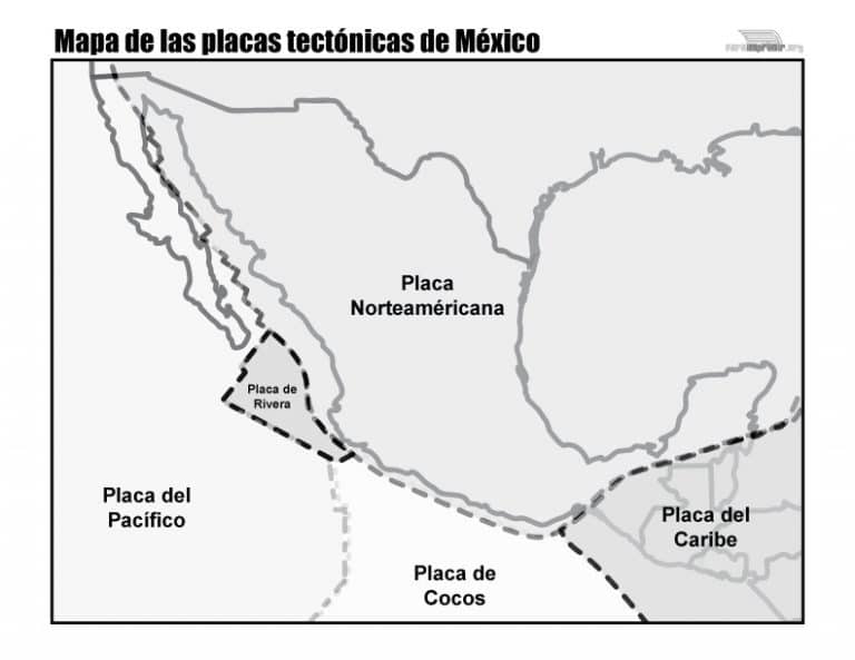 Mapa de las placas tectónicas de México para imprimir en PDF 2026